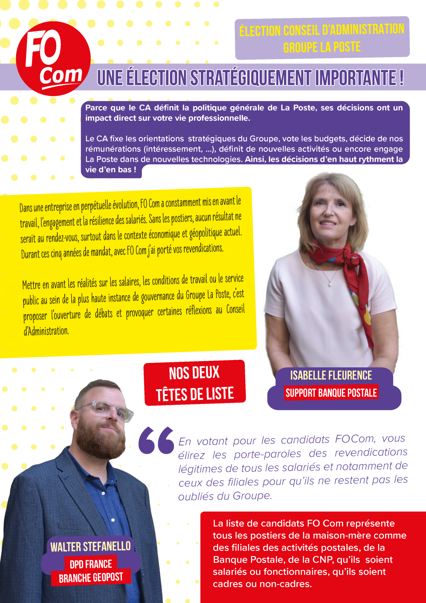 Élection au Conseil d’Administration Groupe La Poste – Focom-la poste